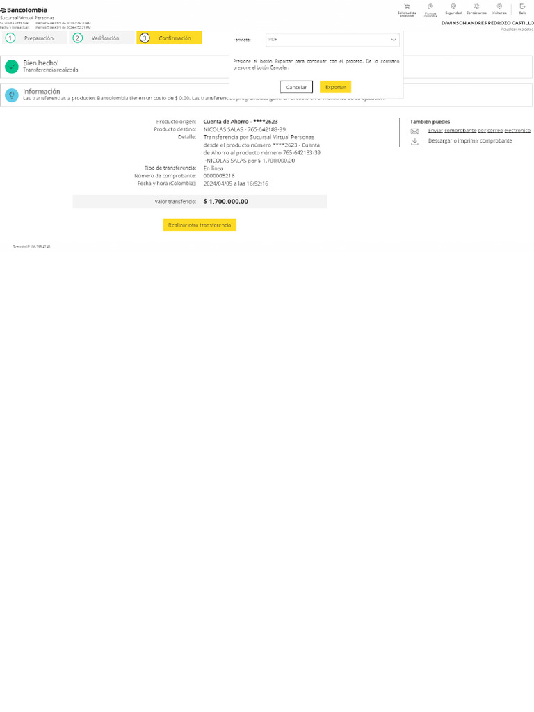 Transferencia Nico | PDF