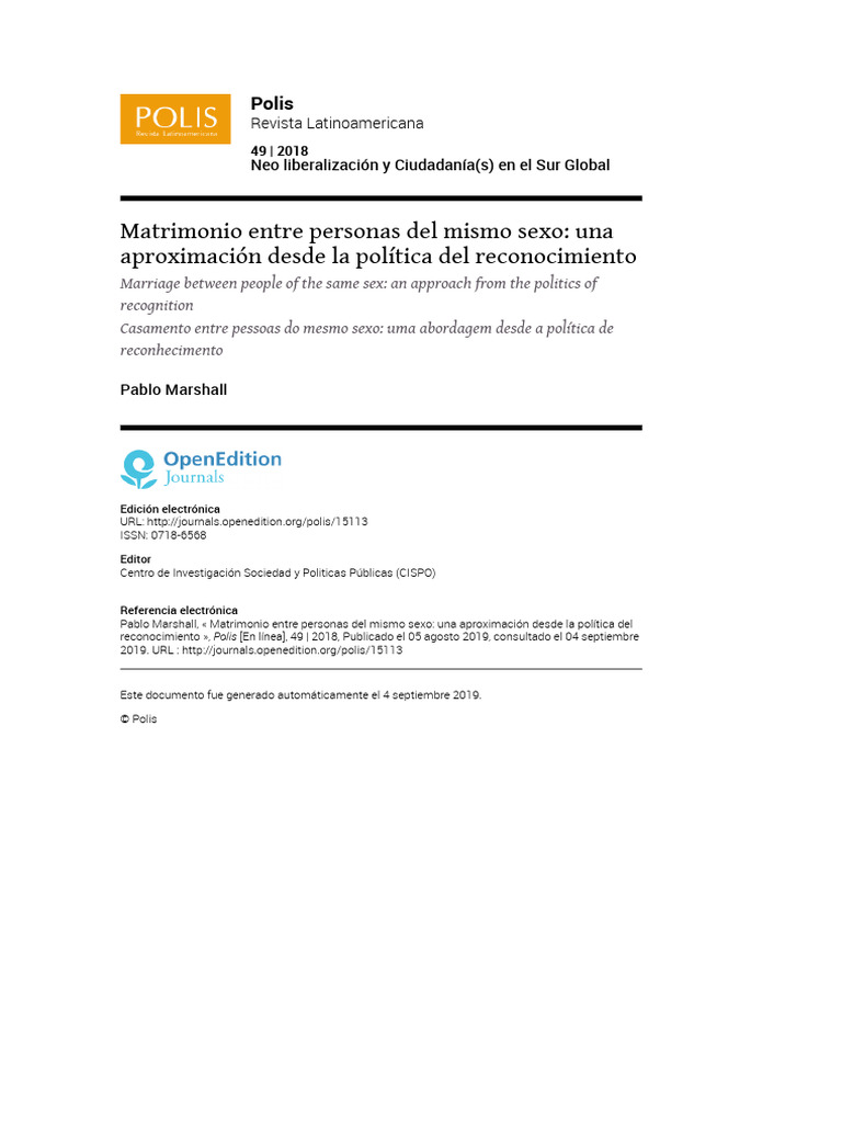 Polis 15113 | PDF | Homosexualidad | El matrimonio del mismo sexo