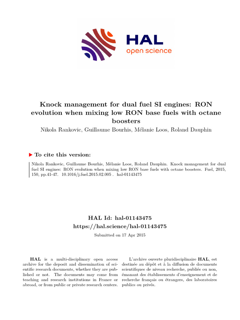 Knock Management in Dual Fuel Engines | PDF | Gasoline | Fuels