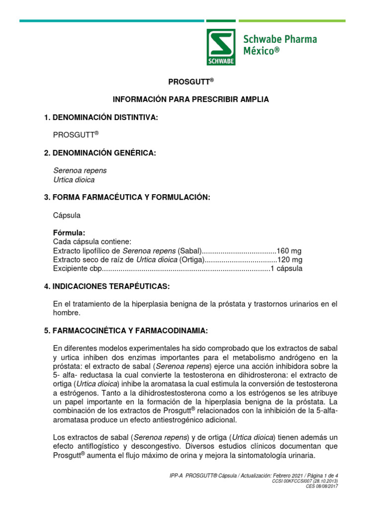 Prosgutt | PDF | Especialidades Medicas | Farmacología