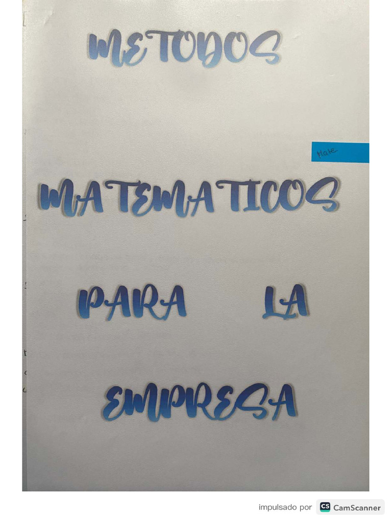 Metodos Matematicos | PDF