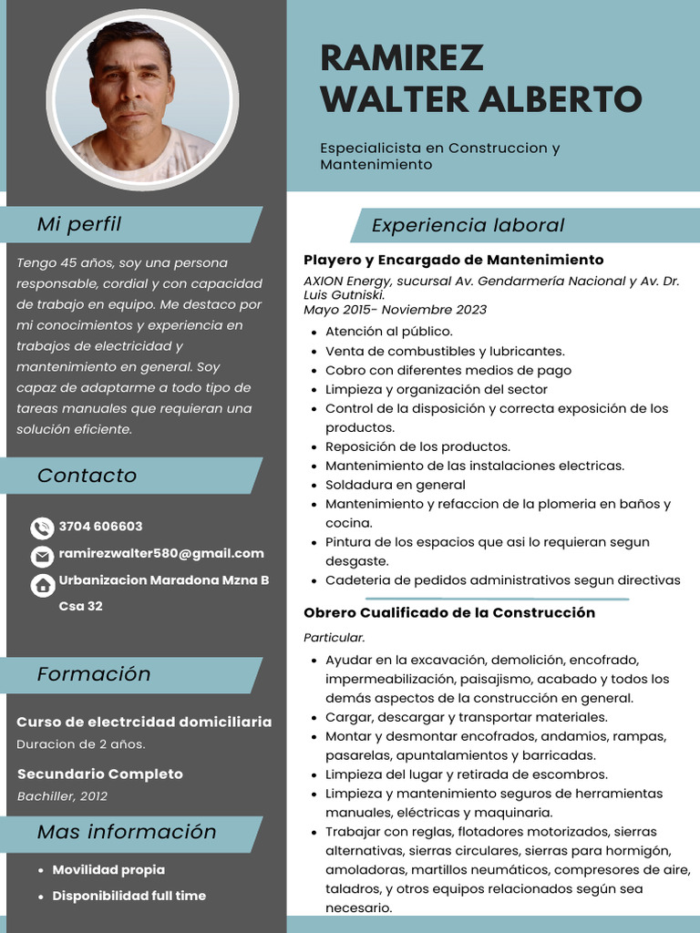 Curriculum Walter Ramirez- noviembre 2023 | PDF