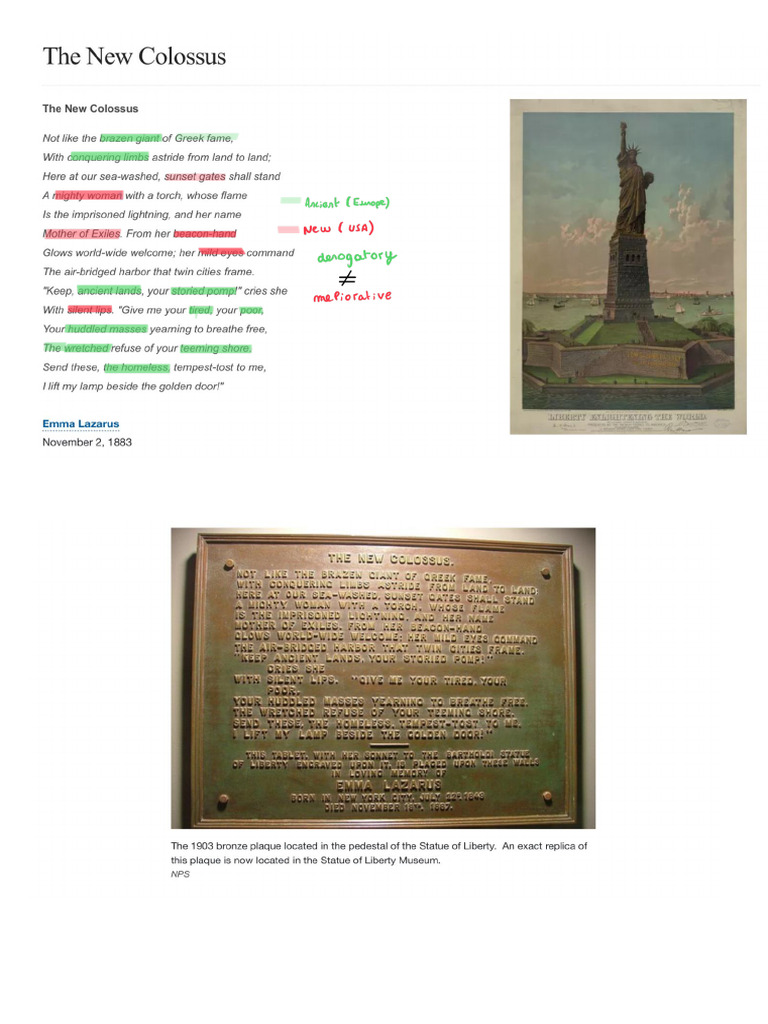 The New Colossus | PDF