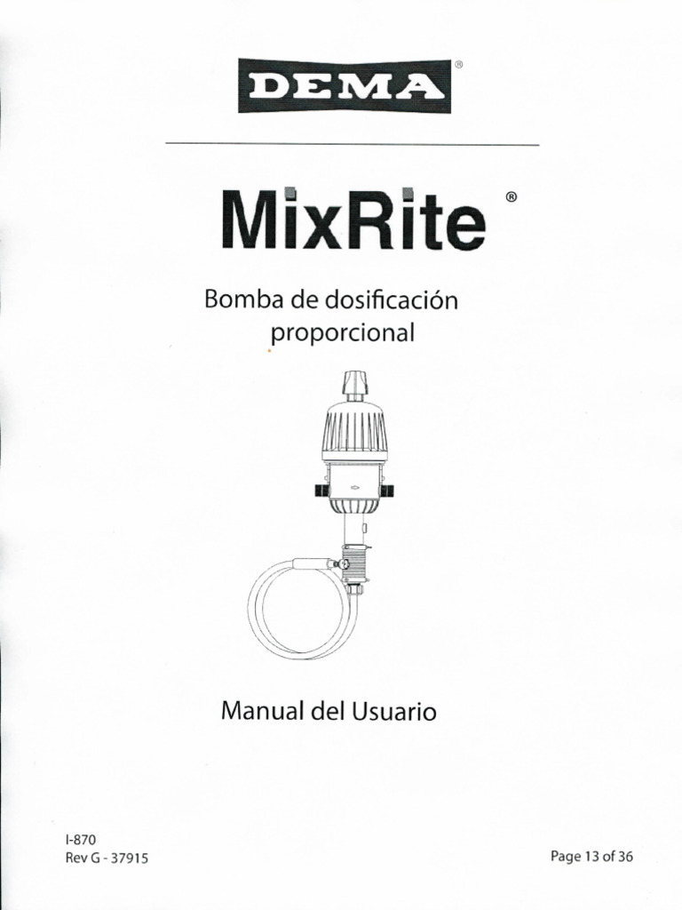 06 - MixRite MANUAL USUARIO ESPAÑOL | PDF