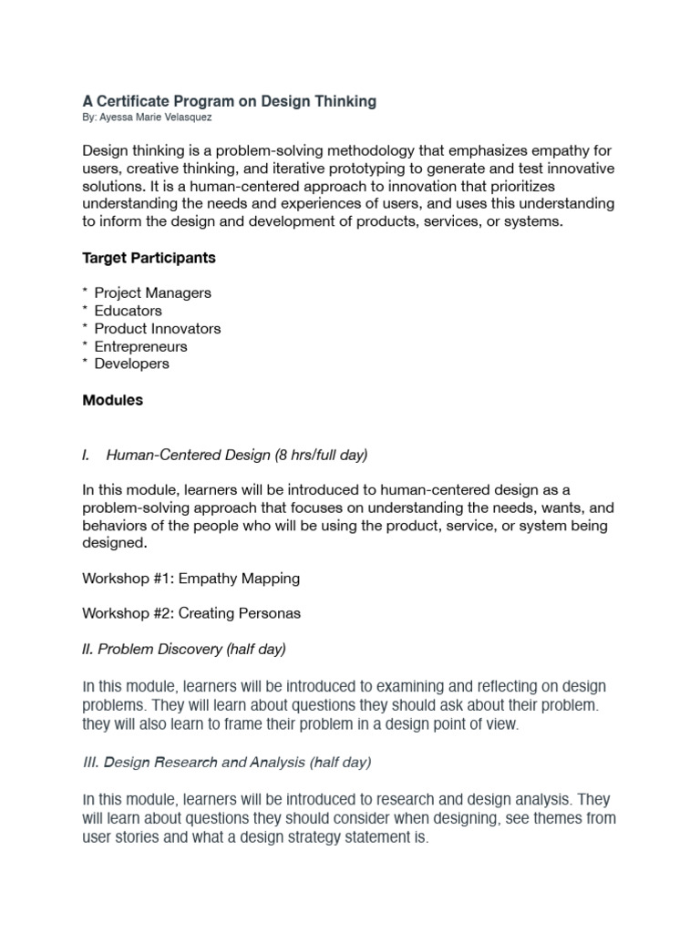 Design Thinking Module V1 | Download Free PDF | Usability | Design Thinking