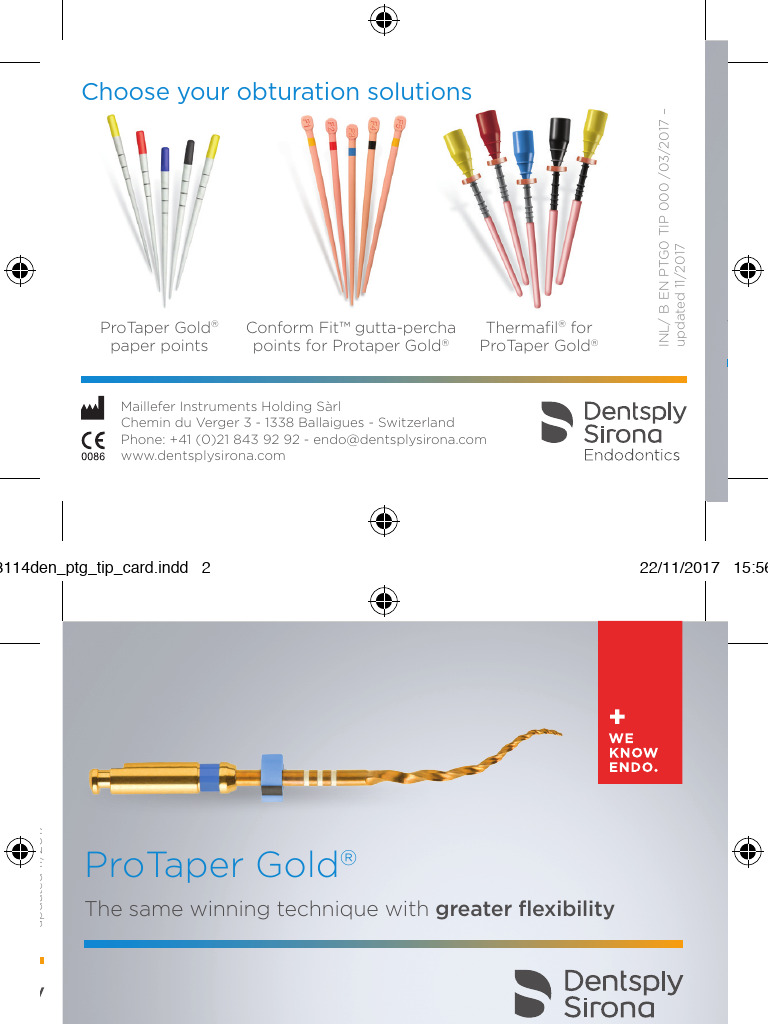 ProTaper Gold ROW Tip Card EN | PDF