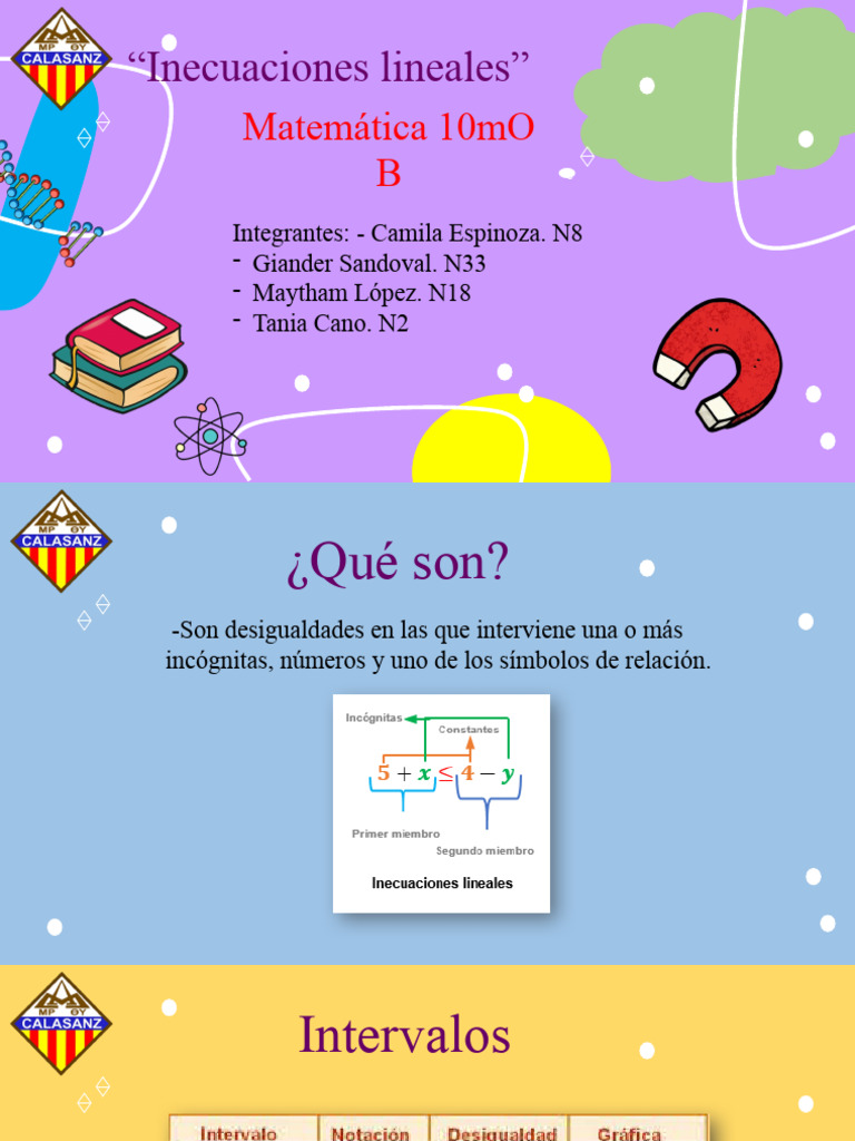 Exposición de Mate Inecuaciones 10B. | PDF | Fahrenheit | Ecuaciones