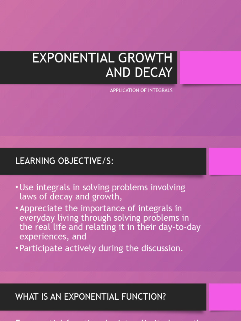 Exponential Growth and Decay | PDF | Applied Mathematics | Mathematical Analysis