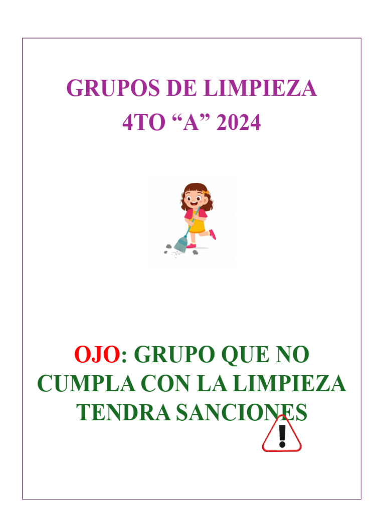 GRUPOS DE LIMPIEZA | PDF