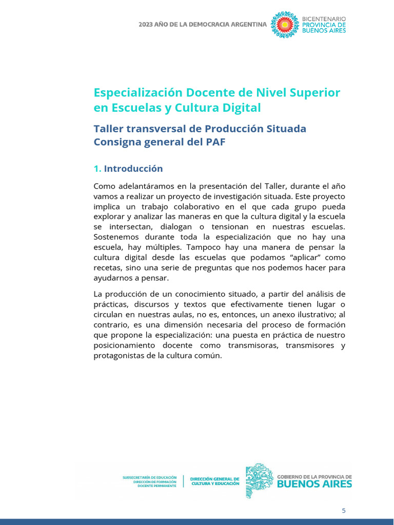 PAF - Consigna General | PDF | Science