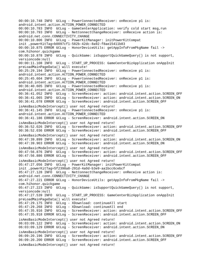 Android Power and Screen Events Log | PDF