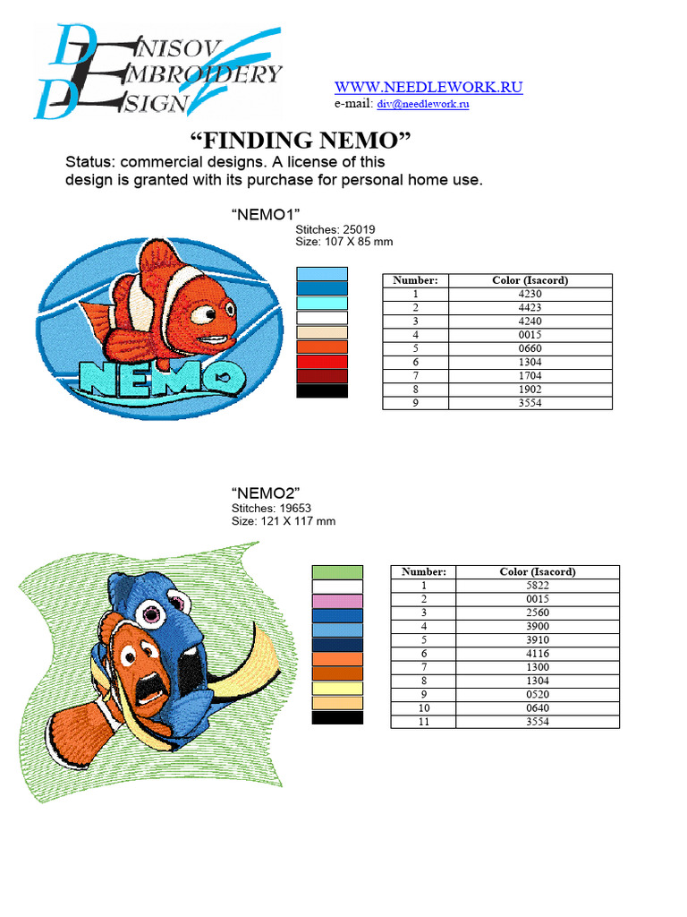 Nemo | PDF | Needlework | Textile Arts