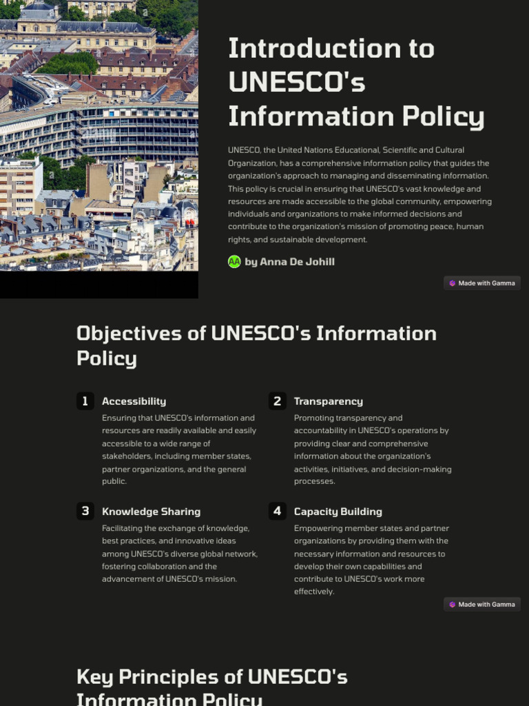 UNESCO Information Policy | PDF | Information | Collaboration