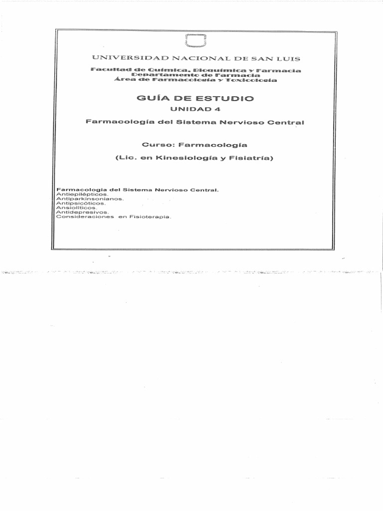Farmacología LKF Unidad 4 SNC 2024 | PDF