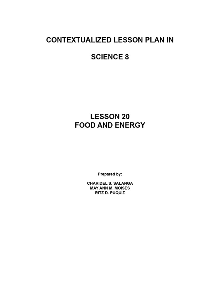 Science 8 Lesson Plan 21 Food Web | PDF | Food Web | Ecology