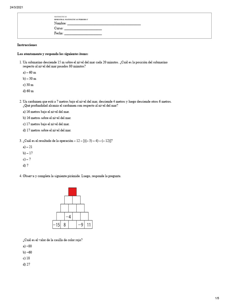 Matemáticas 7° | PDF | Métodos y materiales de enseñanza