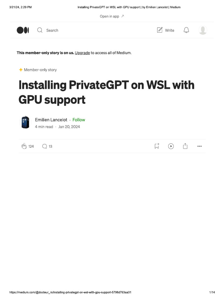 Installing Private GPT | PDF