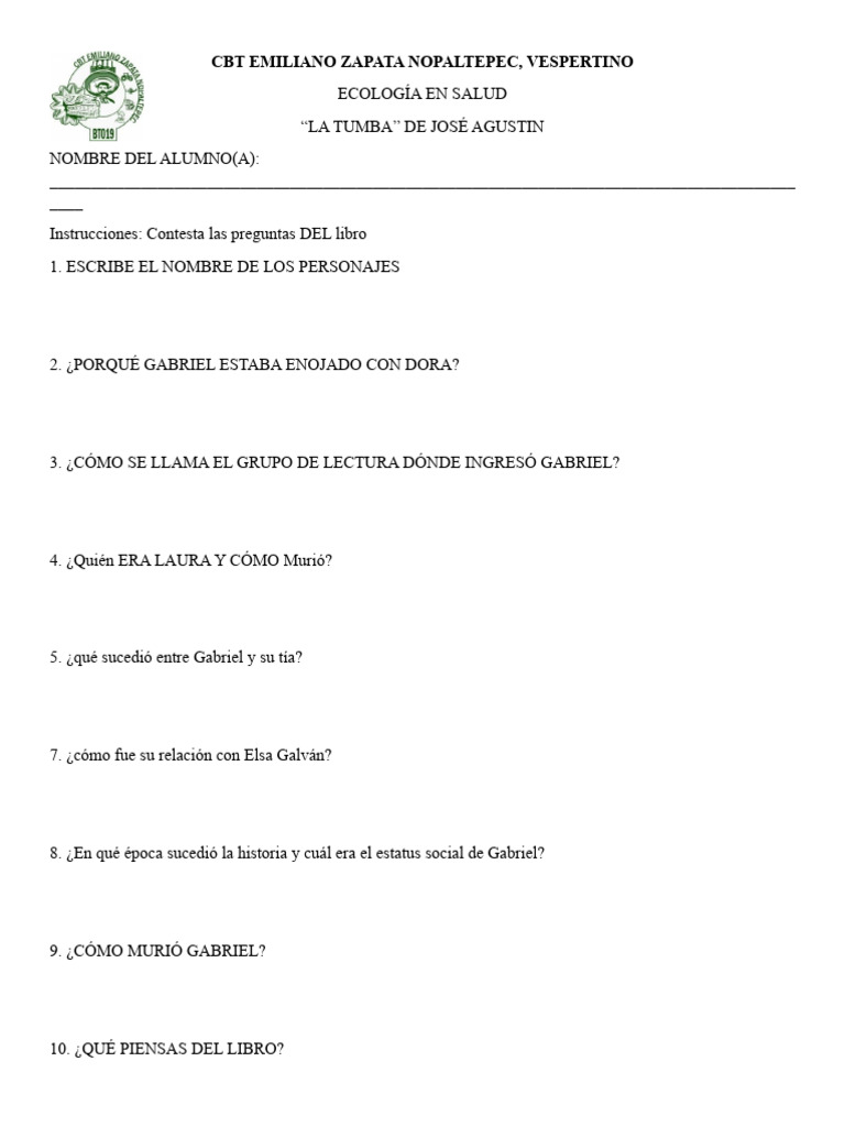 La Tumba PREGUNTAS | PDF