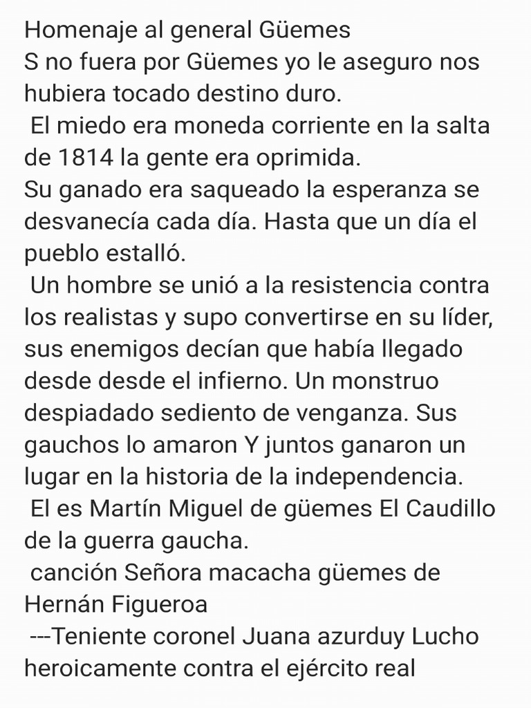 Homenaje Al General Guemes | PDF