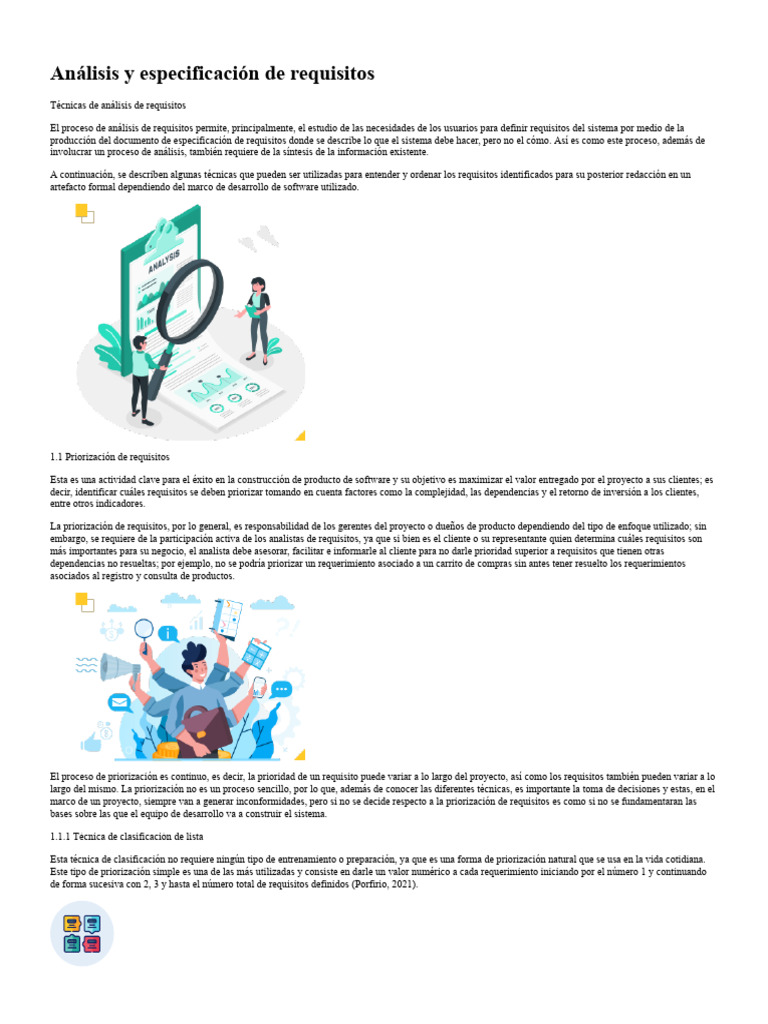 Análisis y Especificación de Requisitos | PDF | Software