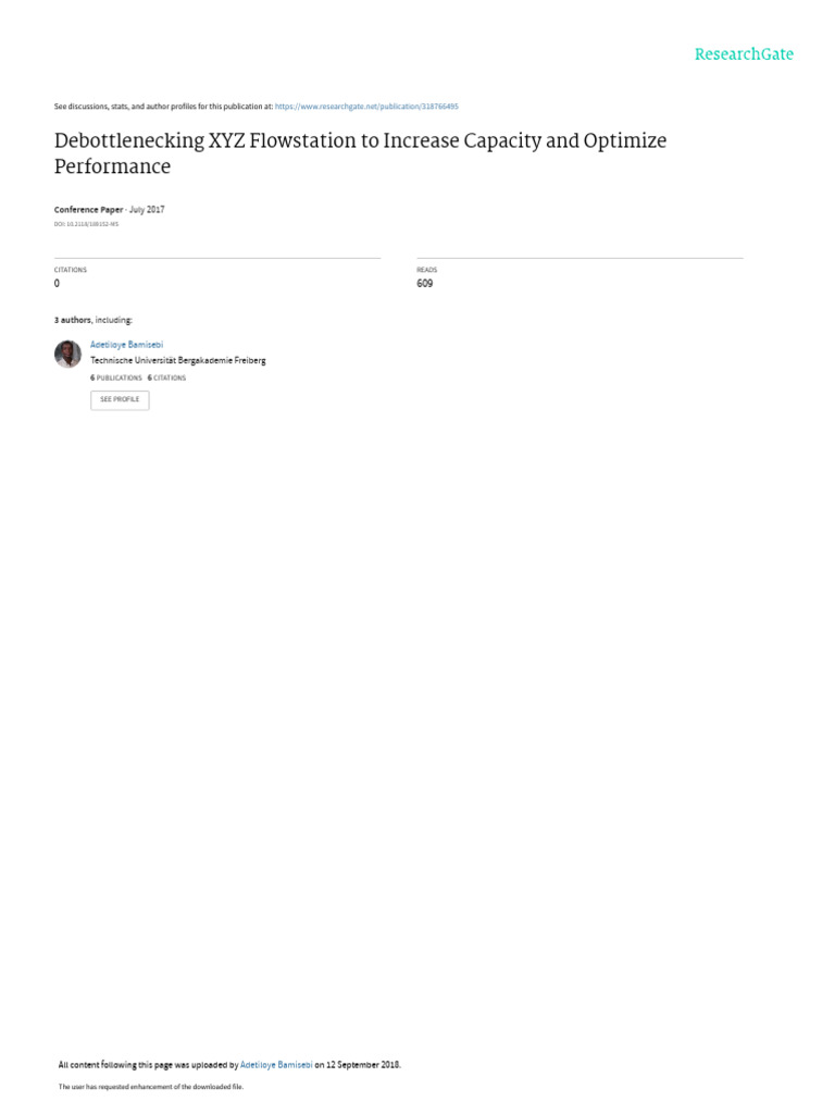 Debottlenecking XYZ Flowstation To Increase Capaci | PDF | Petroleum ...