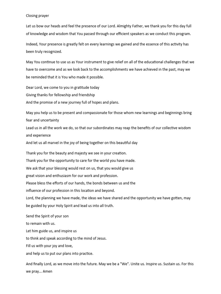 Closing prayer | PDF