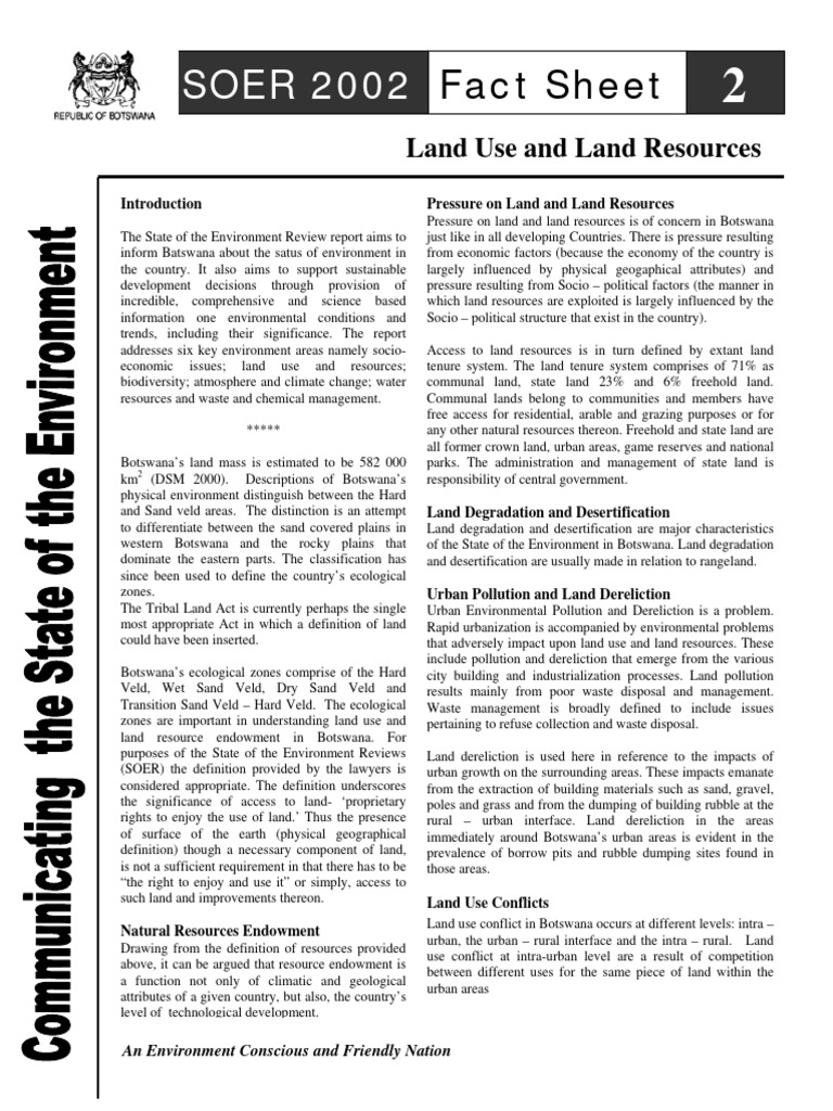 Land Use and Land Resources | PDF | Natural Environment | Waste Management