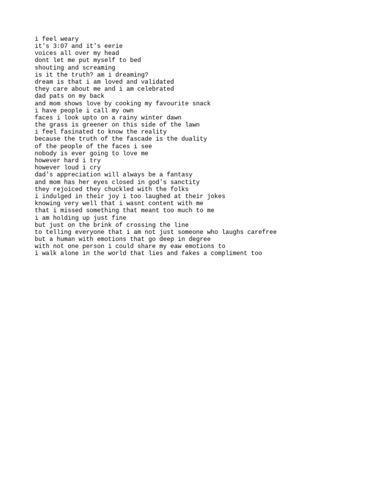 I Feel Weary | PDF