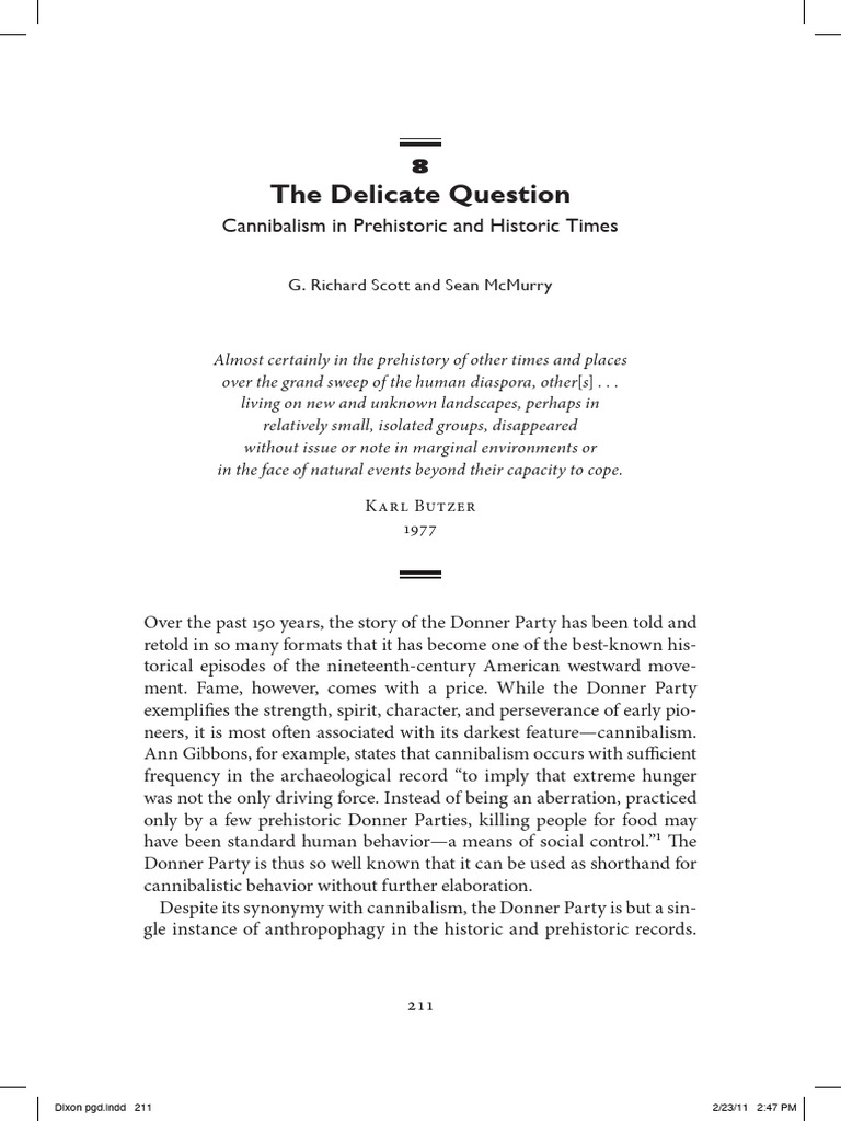 The Delicate Question Cannibalism in Pre | PDF | Homo | Chimpanzee