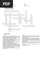 Restaurant Crossword Puzzle Clues | PDF | Meal | Nutrition