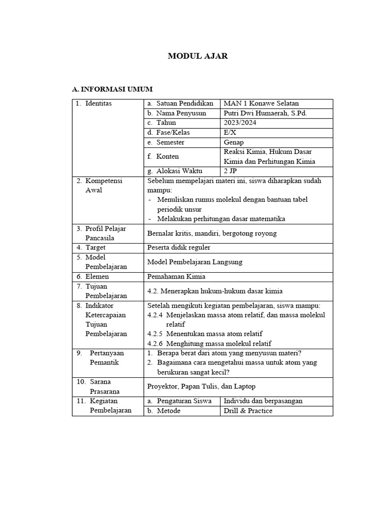 Modul Ar MR - Tanpa LKPD Dan | PDF