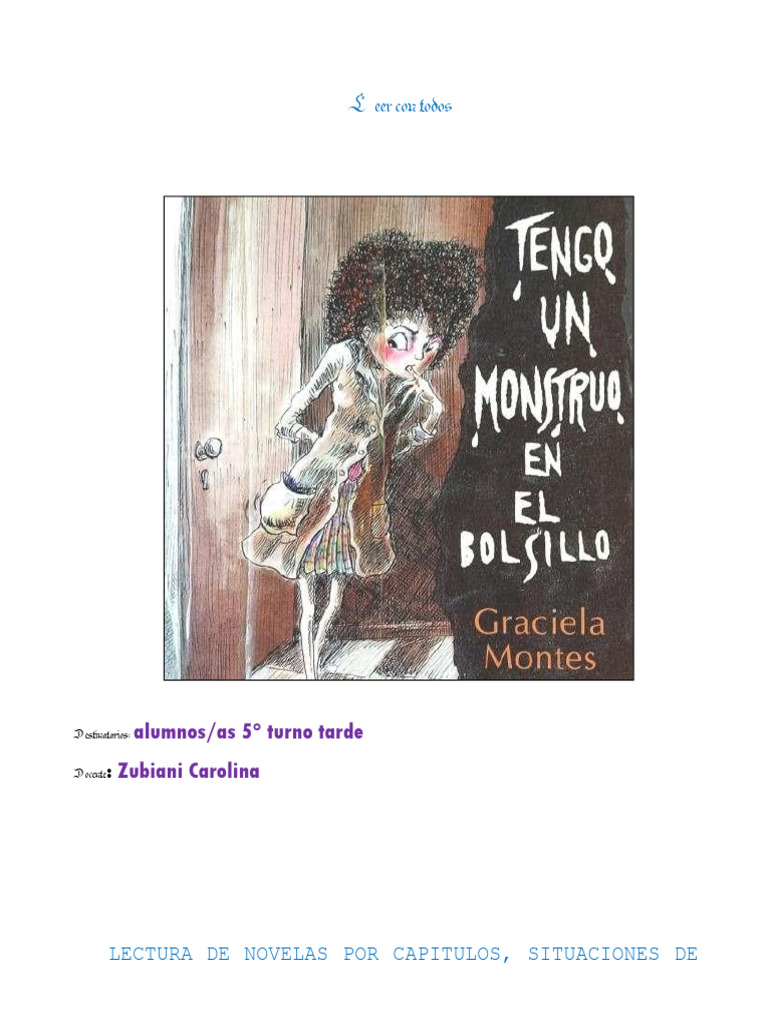 Leer Con Todos 5 Tengo Un Monstruo en El Bolsillo | PDF | Palabra | Léxico