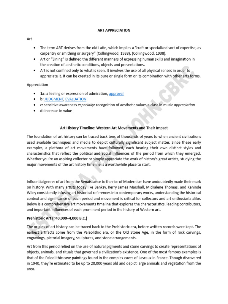 Estrella-Art Appreciation | PDF | Romanticism | Cubism