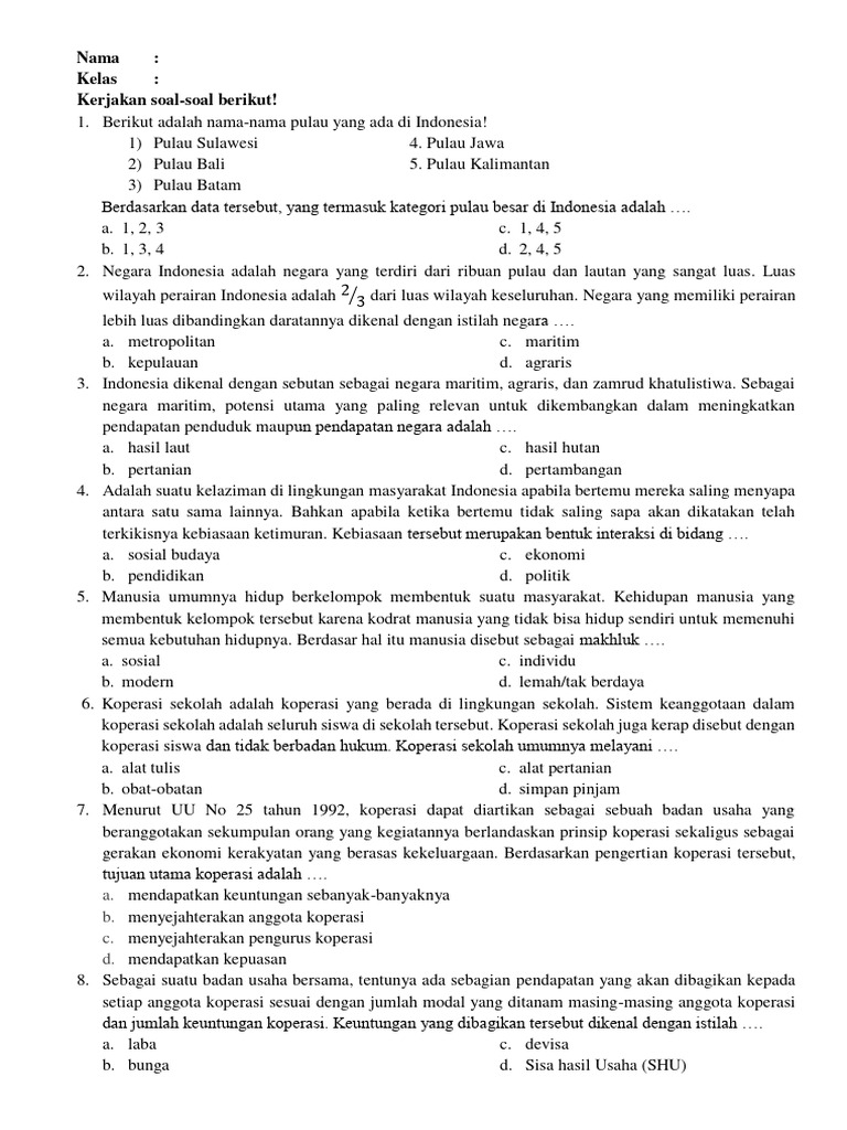 Soal Latihan Ips | PDF
