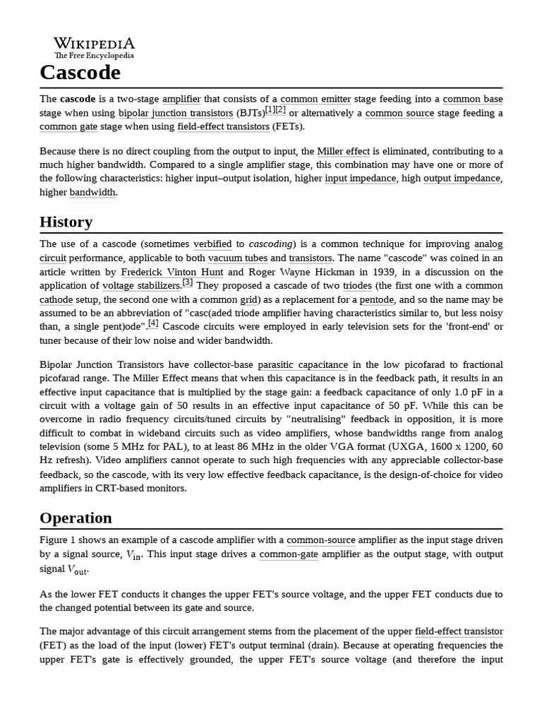 Cascode | PDF | Field Effect Transistor | Amplifier