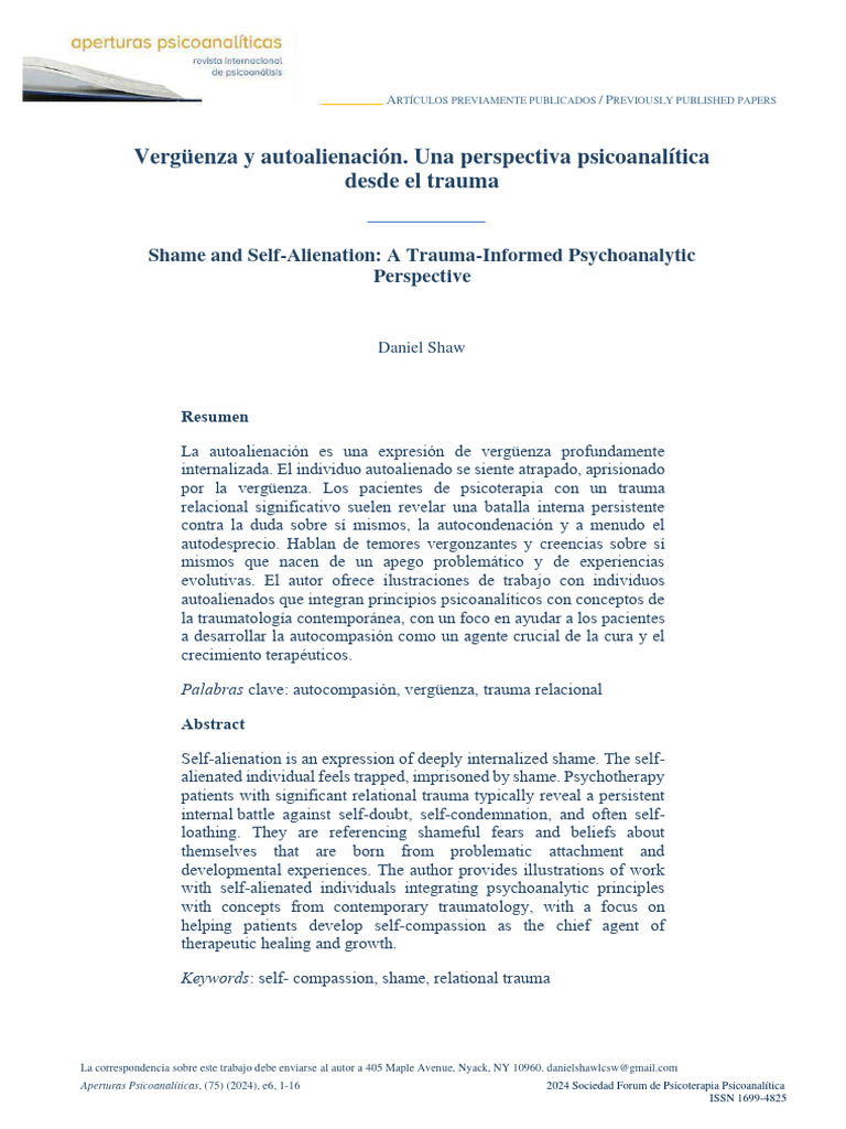 Ap2024) N075a9 | PDF | Narcisismo | Psicoanálisis
