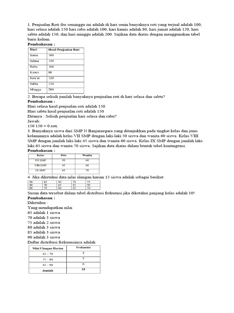 Soal Penyajian Data | PDF