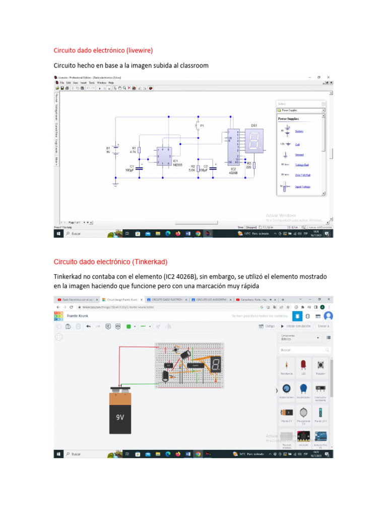 Circuito Dado Electronico LyT | PDF