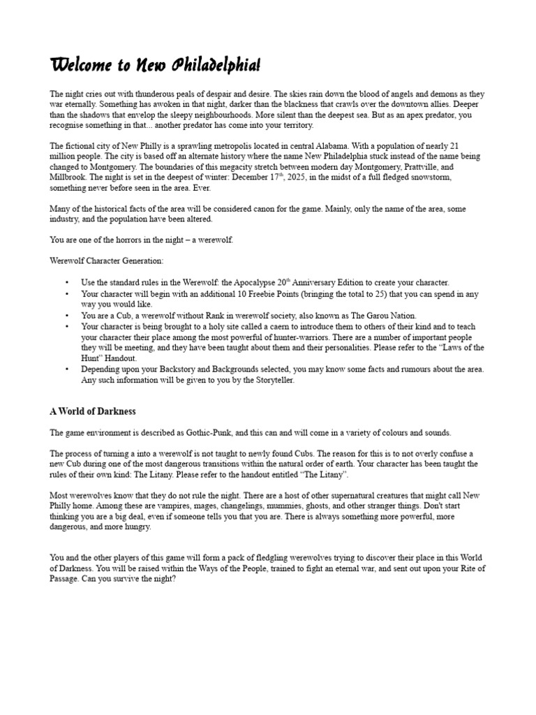 Welcome To Werewolf | PDF