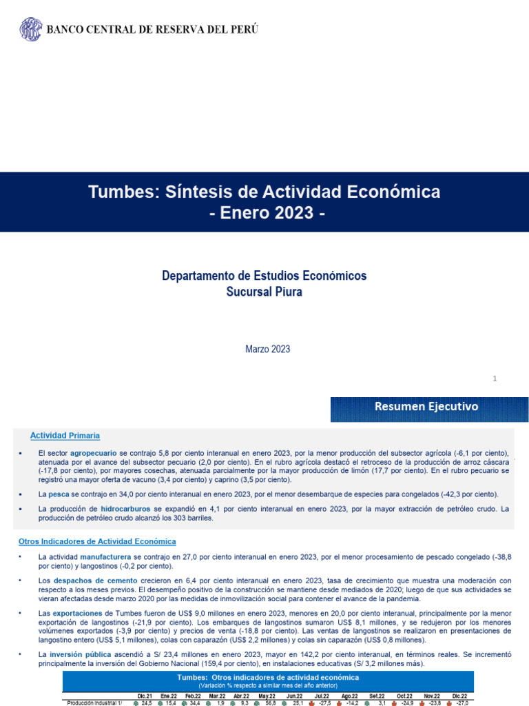 Presentacion Tumbes 01 2023 | PDF