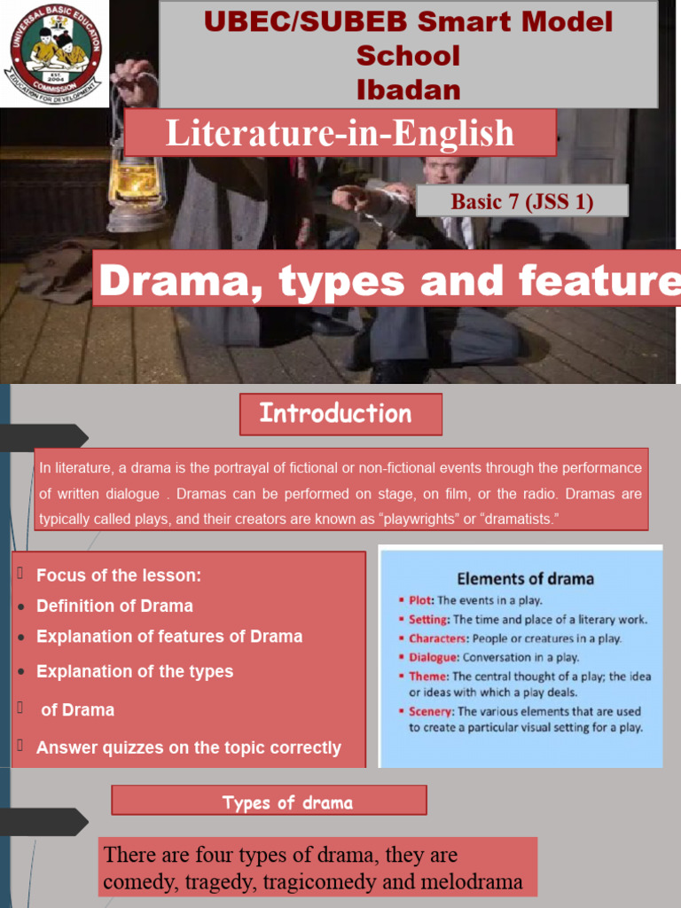 Drama, Types and Features JS 1 Wk9 | PDF