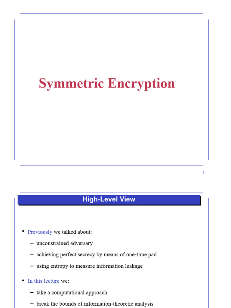 Lecture 04 | PDF | Encryption | Cryptography