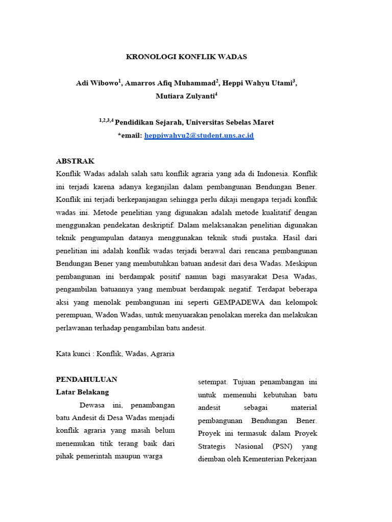 Kronologi Konflik Wadas | PDF