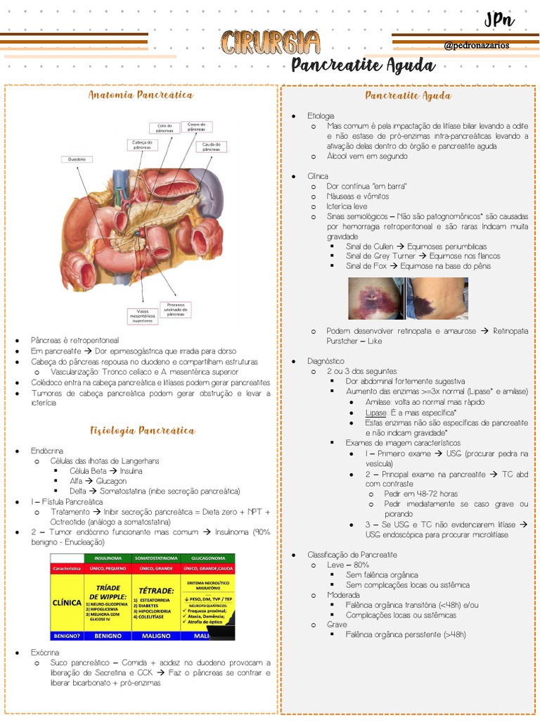 Cirurgia 2 - Pancreatite Aguda | PDF | Pâncreas | Especialidades médicas