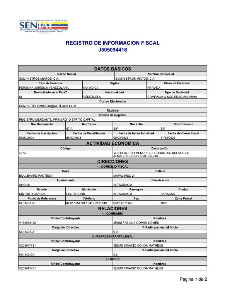 registro de informacon fiscal | PDF