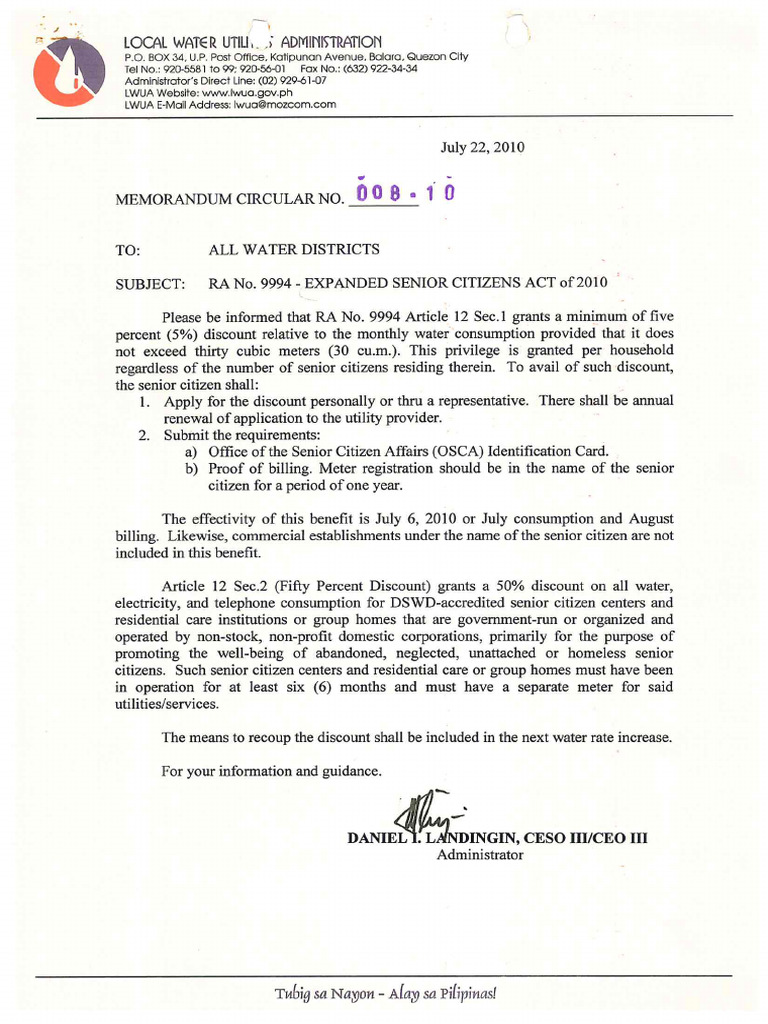 MC 2010 - 008 - Ra 9994 Expanded Senior Cetizens Act of 2010 | PDF