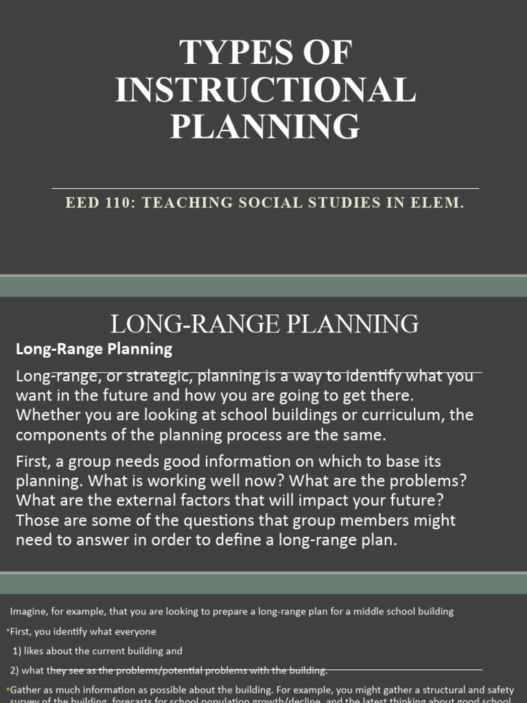 A Types of Instructional Planning | PDF | Lesson Plan | Individualized ...