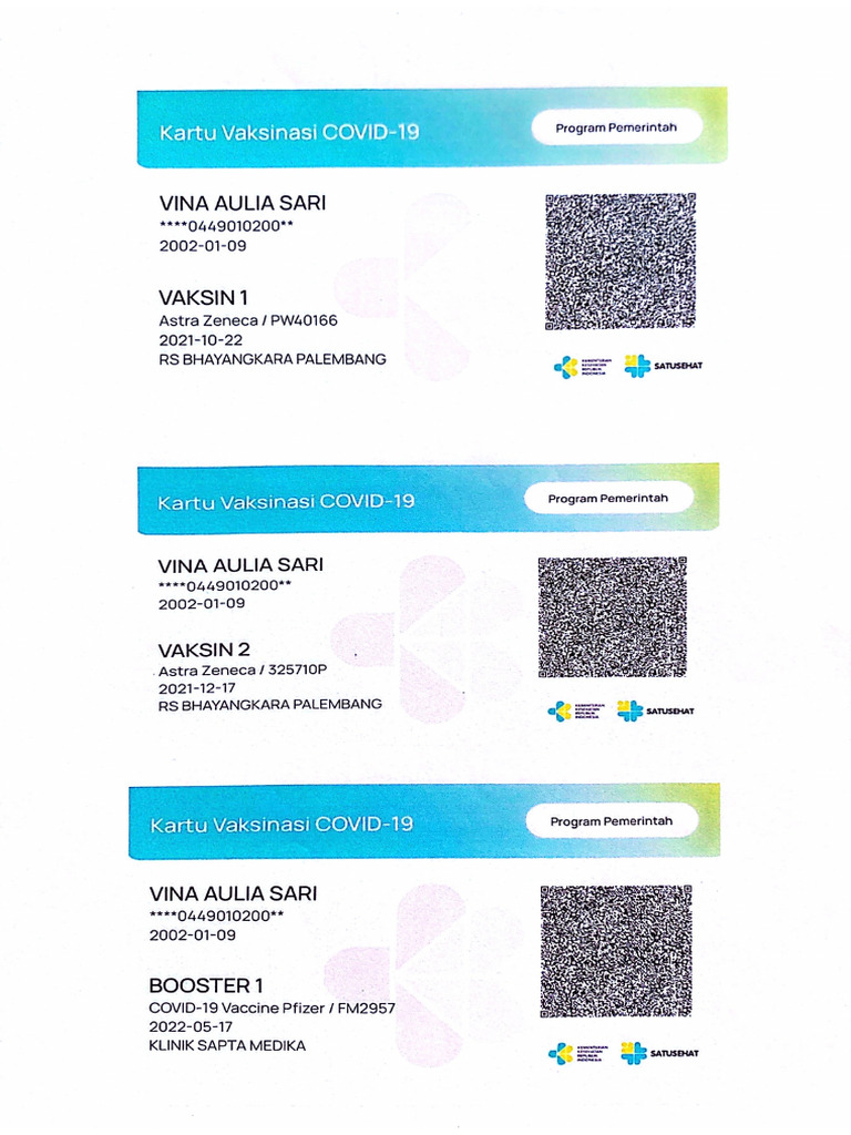 Contoh Sertifikat Vaksin | PDF