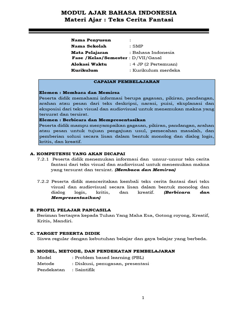 Modul Ajar SMP | PDF