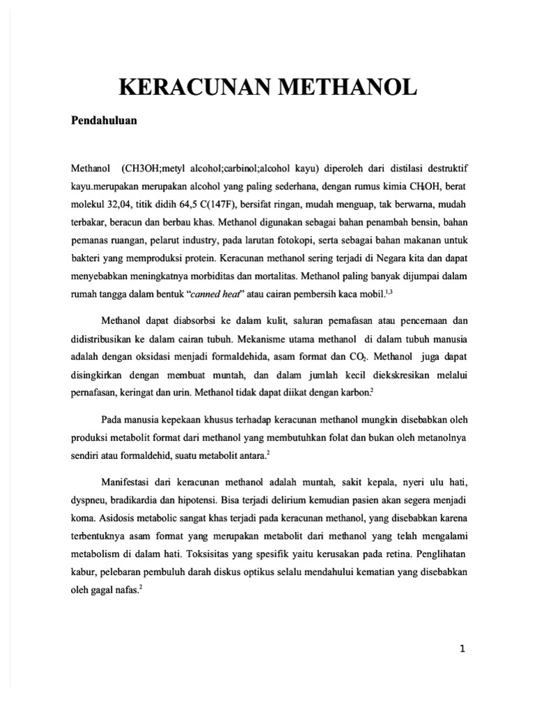 PDF Keracunan Methanol - Compress | PDF